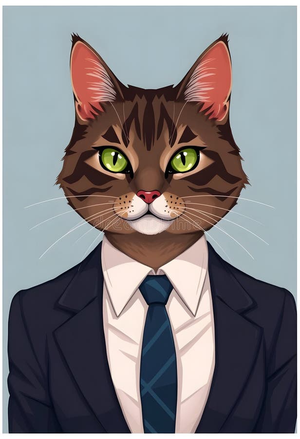Sophisticated Tabby Cat in a Business Suit: a Stylish, Illustrated ...
