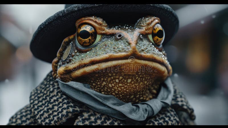 Dapper Toad Hops through City Streets in Tailored Splendor, Epitomizing ...