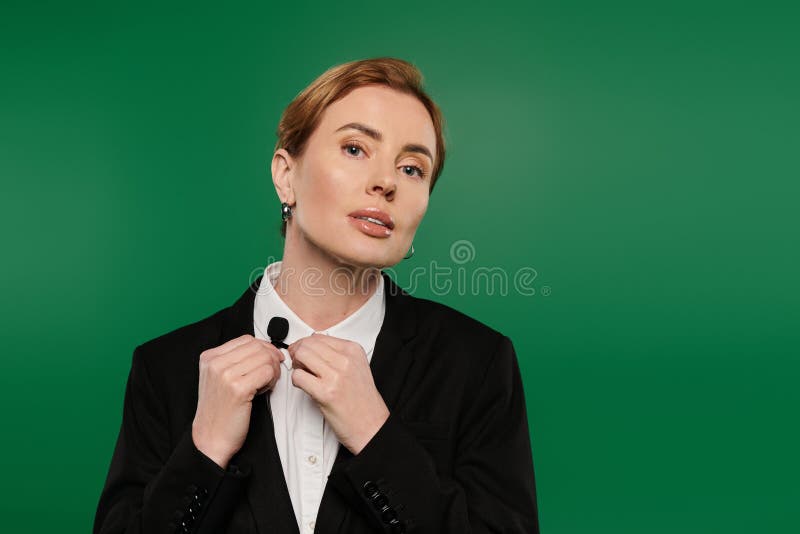 A Dapper TV Presenter in Black Stock Image - Image of dialogue, interaction: 340891789