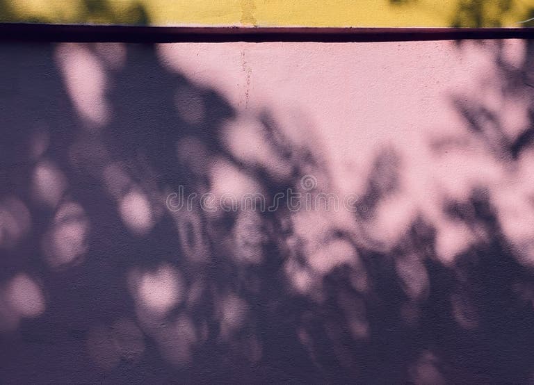 The Tree Shadow on the Purple Wall. Dappled Shadows of Tree Branches ...
