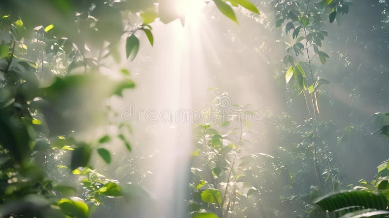 Dappled Sunlight Beams through the Leaves of a Thick Tropical Forest ...