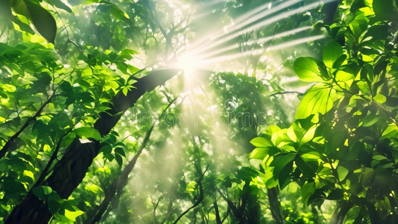 Dappled Sunlight Streams through a Thick Canopy of Rainforest Trees ...