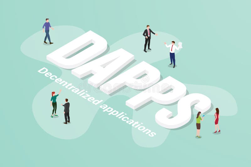Decentralized Applications Concept Dapp Abstract Illustration Stock