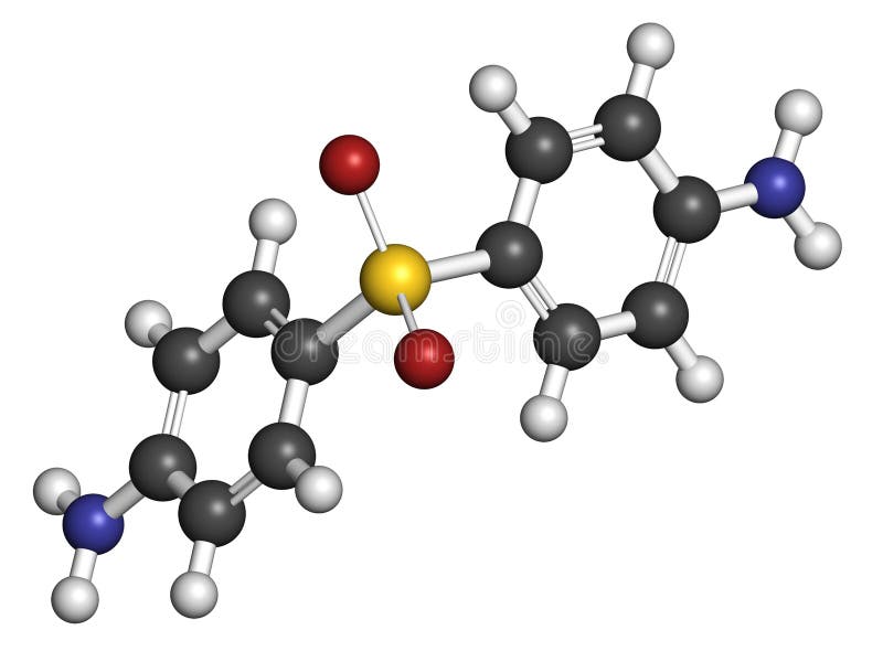 Dapsone Antibacterial Drug Molecule. Skeletal Formula. Stock ...