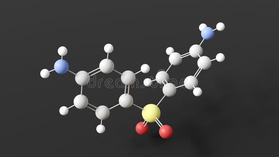 Dapsone Molecule, Molecular Structure, Antimycobacterials, Ball and ...