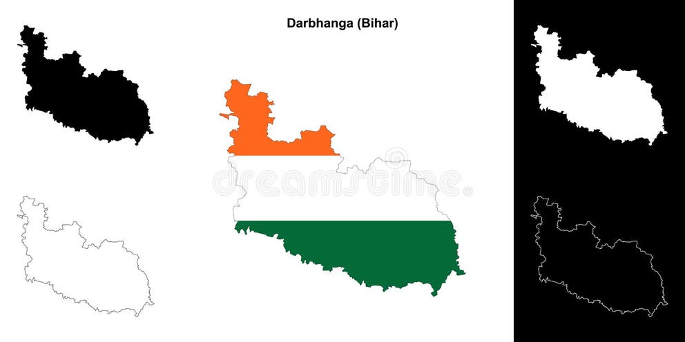 Darbhanga outline map stock vector. Illustration of template - 368824257