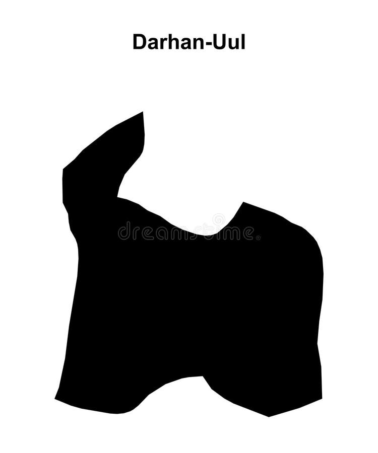Darhan-Uul outline map stock vector. Illustration of tourism - 360610658