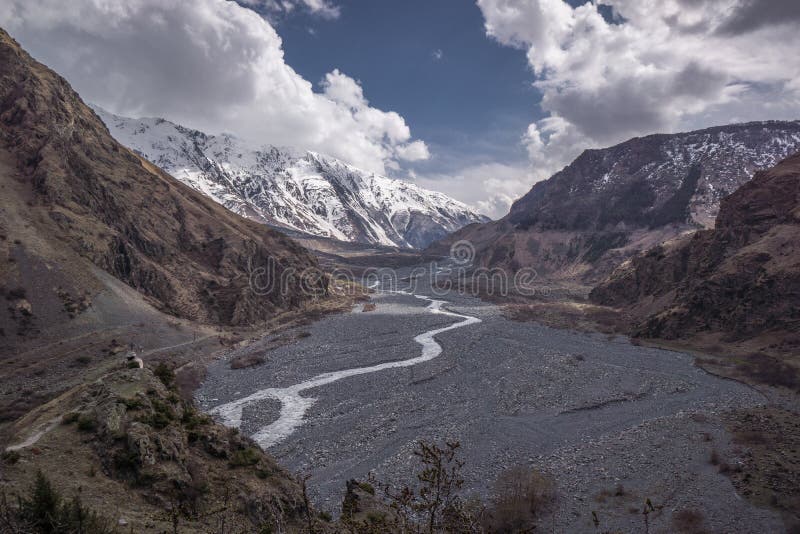 Darial Gorge, Georgian Military Road, Georgia Stock Image - Image of ...