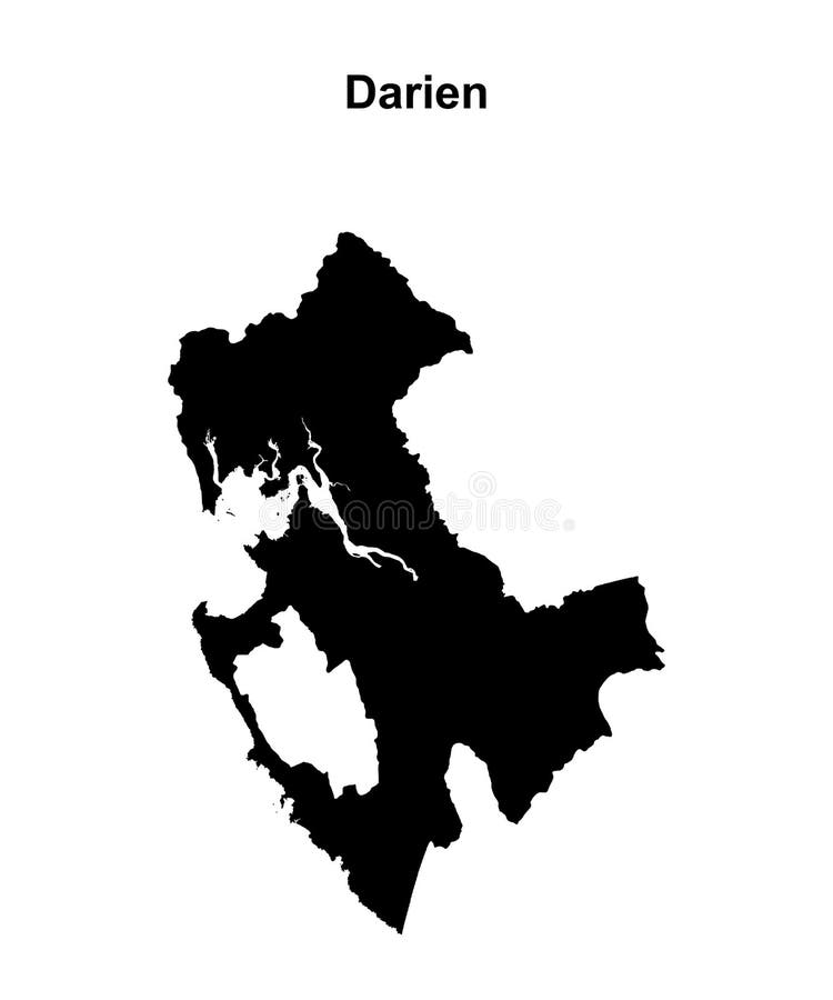 Darien outline map stock vector. Illustration of outline - 360615168