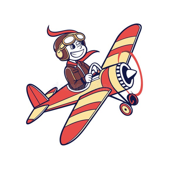 Daring Cartoon Pilot Character Stock Vector - Illustration of ...