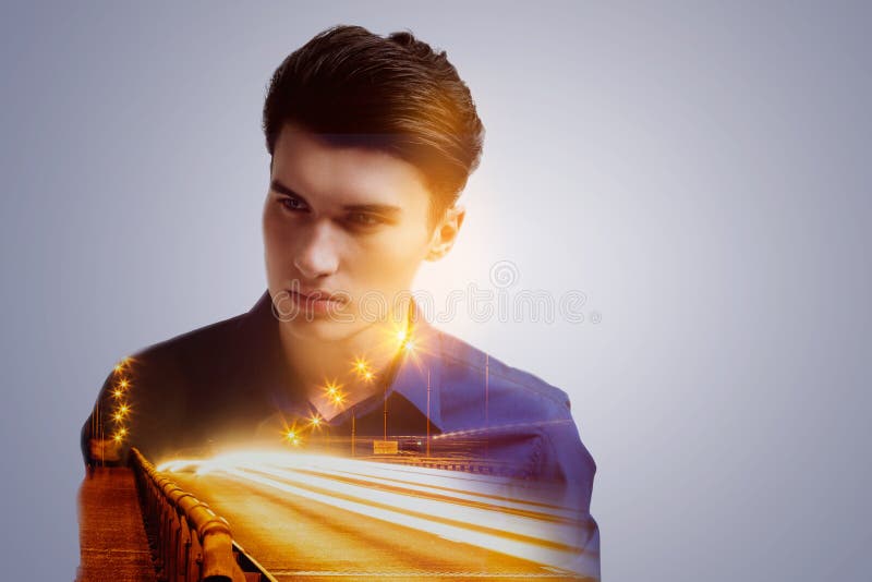 Daring Concentrated Guy Rushing through Life Stock Image - Image of ...