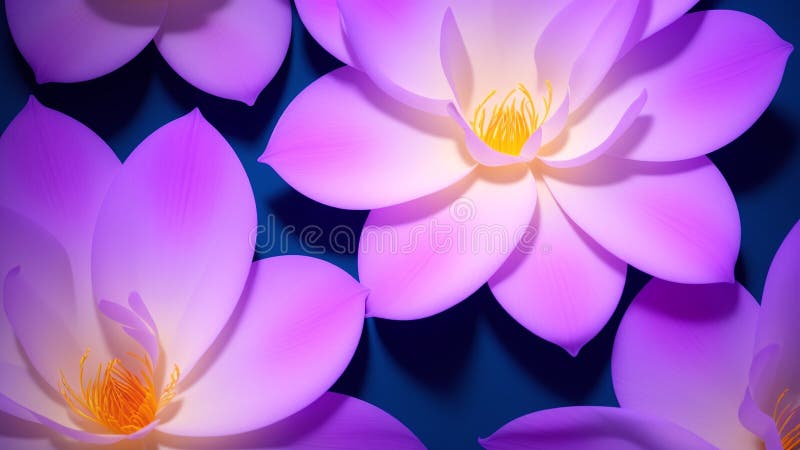 A Daring Image of a Group of Purple Flowers with Yellow Centers AI ...