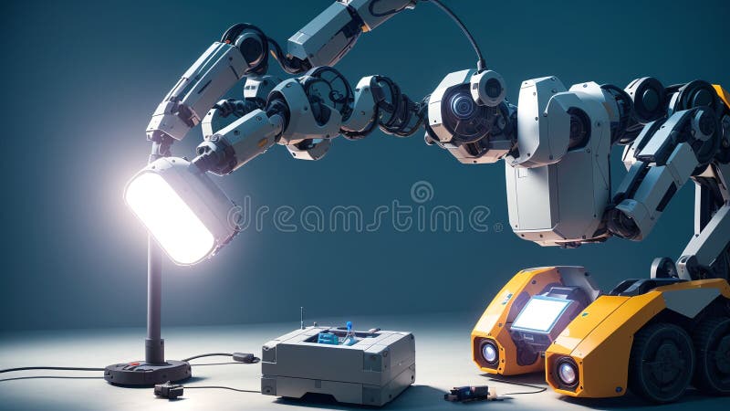 A Daring Image of a Robot and a Robot Car with a Light on AI Generative ...