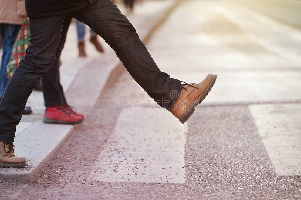 Daring Man Taking First Step Stock Photo - Image of horizontal, clean ...