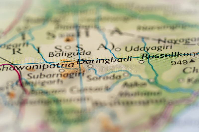 Daringbadi, India Highlighted on a World Map Stock Image - Image of ...