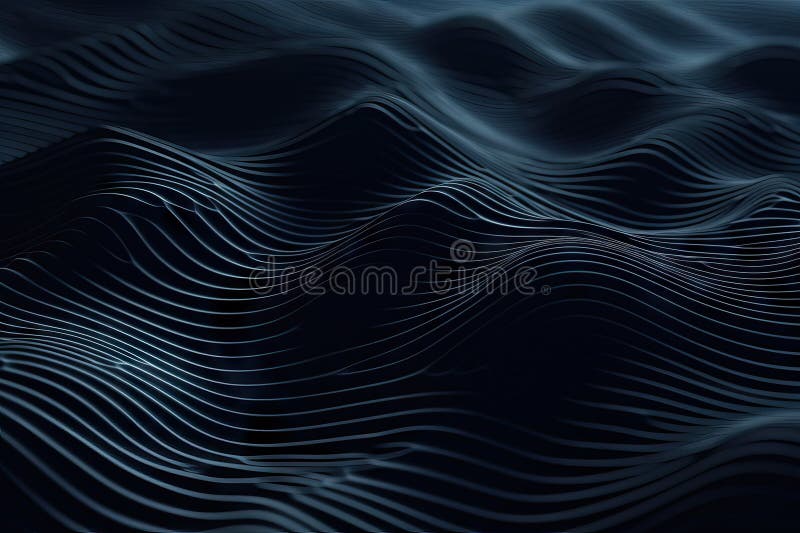 Dark Abstract Background with Black 3D Rippling Waves AI Generated ...