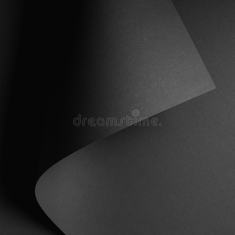 Dark Abstract Background with Black Rolled Paper Sheet Stock Photo ...