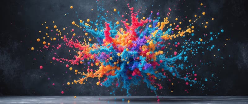 Dark Abstract Background with Colorful Particle Frame. Stock Photo ...