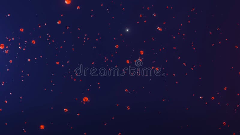 Dark Abstract Background with Particles and Blue-red Glow. 3d Render ...