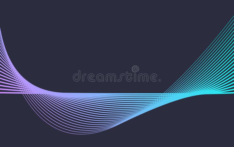 Dark Abstract Background Vector with Glowing Wave. Shiny Moving Lines ...