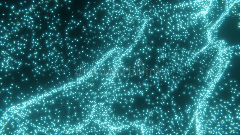 Dark Abstract Blue Technology Particle Bokeh Background Stock ...