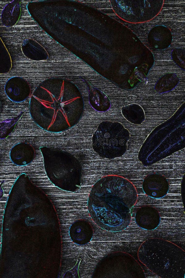 Dark Abstract Composition with Subtle Neon Highlights Featuring Organic ...