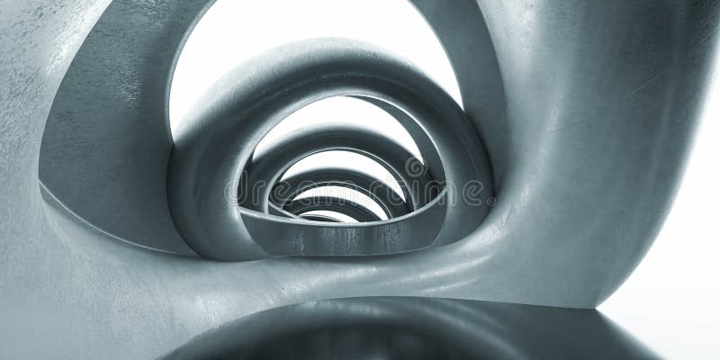 Dark Abstract Concrete Arch Round Architecture 3d Rendering ...