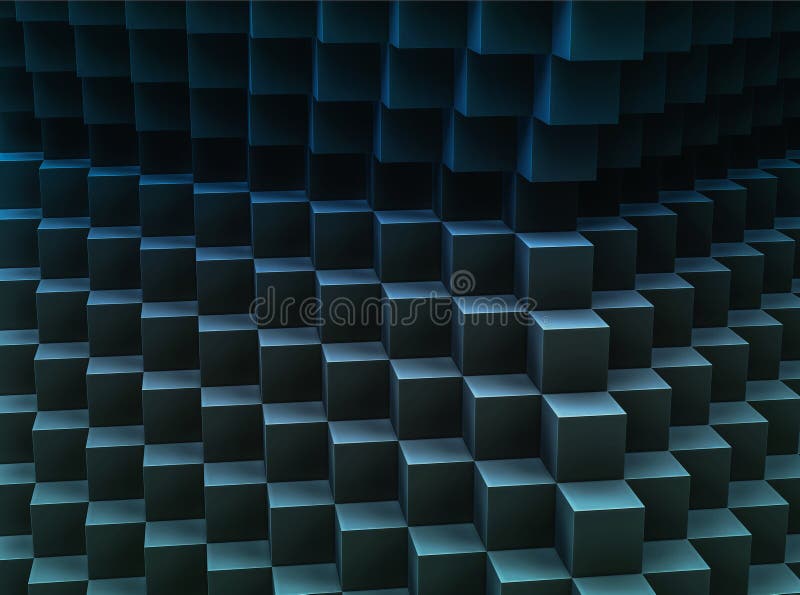 Dark Abstract Cubes Pattern 3d-generated Background Stock Illustration ...