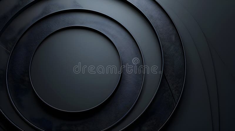 Dark Abstract 3D Background with Circular Layers Stock Illustration ...