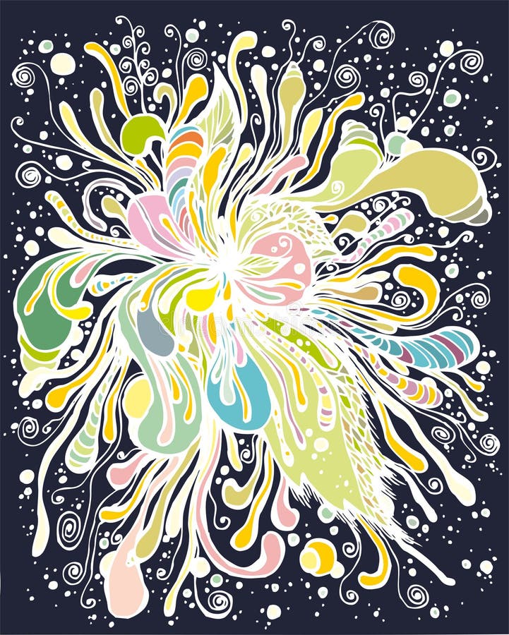 Dark abstract flower stock vector. Illustration of white - 14000146