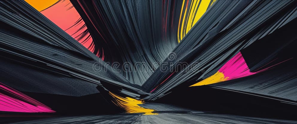Dark Abstract Lines Dynamic Color Shapes Visual Design Stock Photo ...