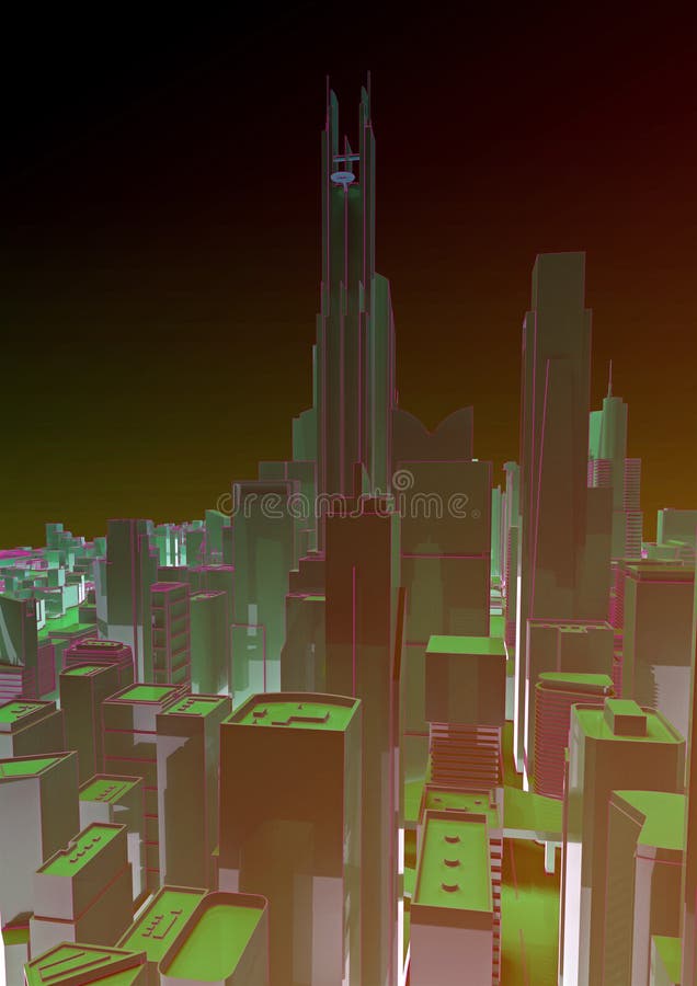Dark Abstract Low Poly City Stock Illustration - Illustration of render ...