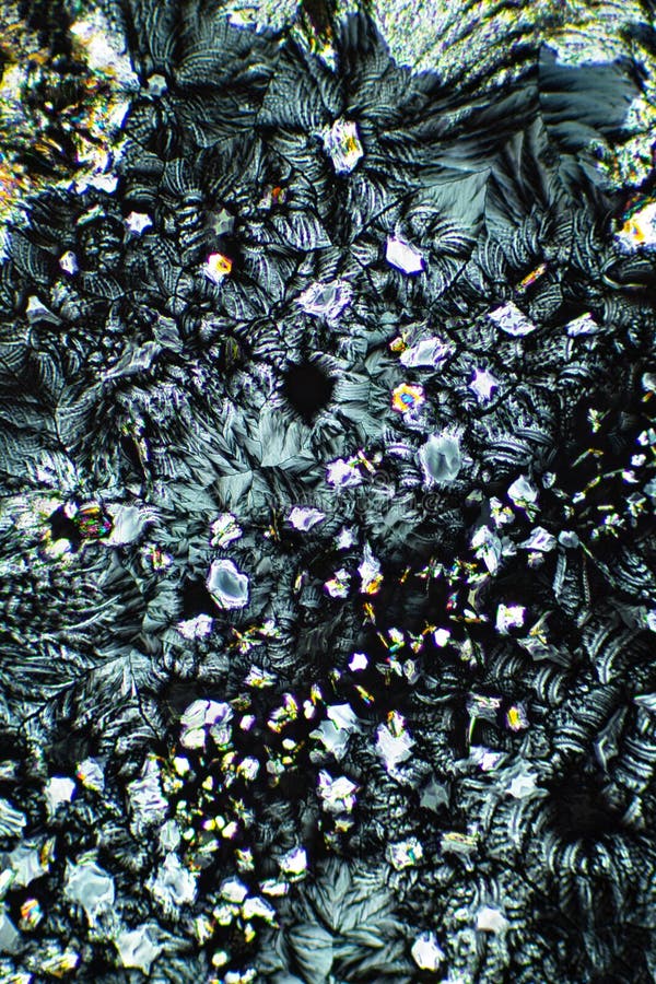 Dark Abstract Micrograph of Amino Acid Crystals, with Polarization ...