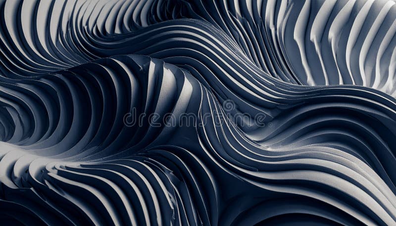 Dark Abstract Paper Layer Waves AI Generated Stock Illustration ...