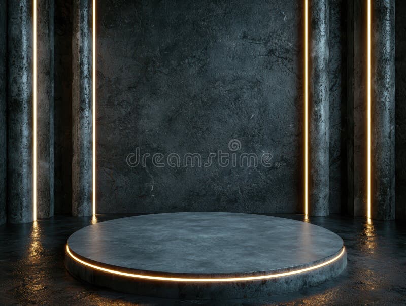 Dark Abstract Stage with Lighting Stock Illustration - Illustration of ...