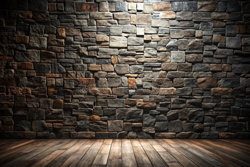 Dark Abstract Stone Wall and Studio Room, Interior Texture for Display ...