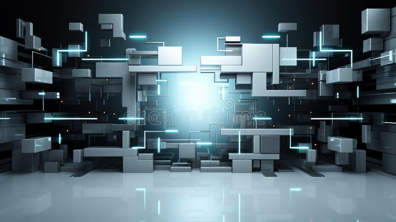 Dark Abstract Tech Background Stock Illustration - Illustration of ...