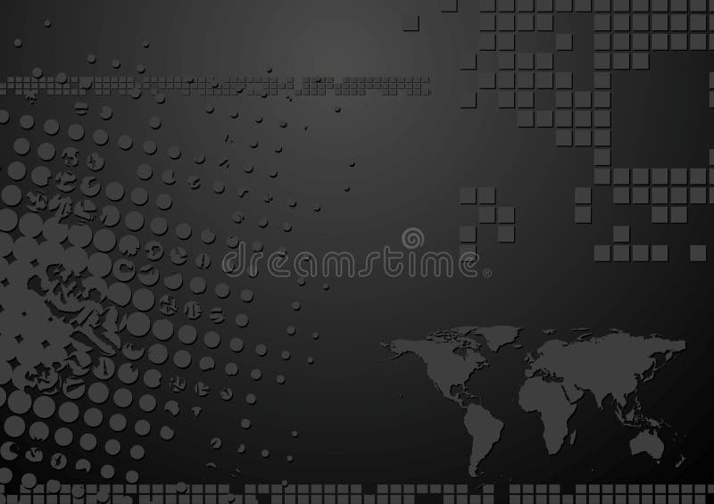Dark Abstract Tech Background Stock Vector - Illustration of curve ...