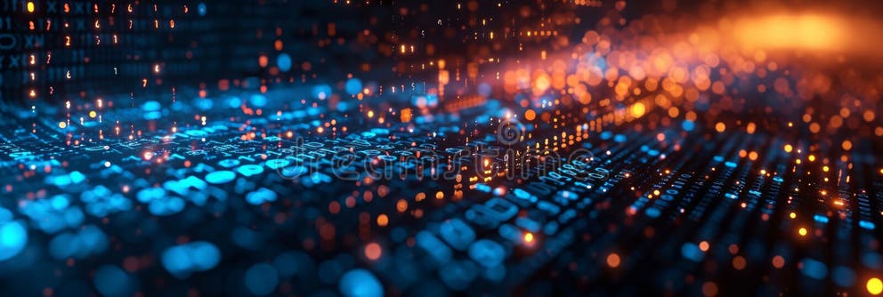 Dark Abstract Technology Background with Translucent Program Code Stock Image - Image of ...