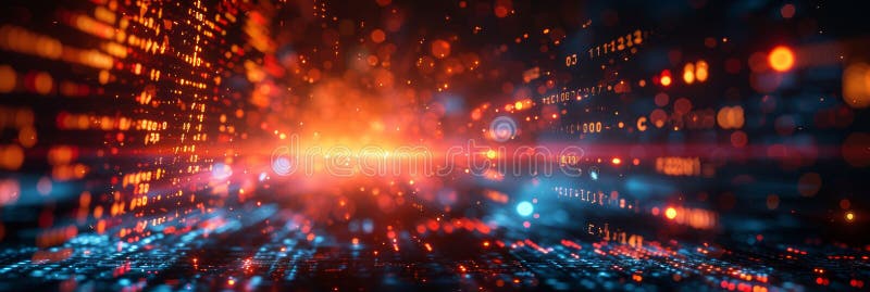 Dark Abstract Technology Background with Translucent Program Code Stock Image - Image of server ...