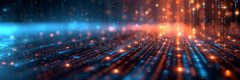Dark Abstract Technology Background with Translucent Program Code Stock ...