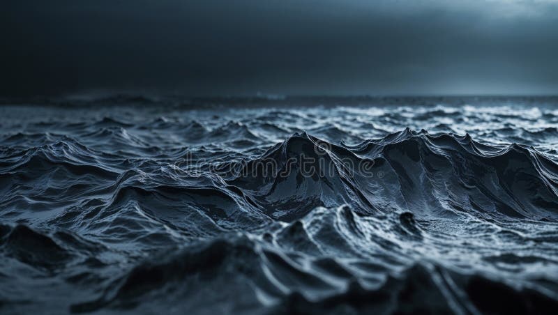 Dark Abstract Texture Resembling Stormy Ocean Surface with Ripples ...