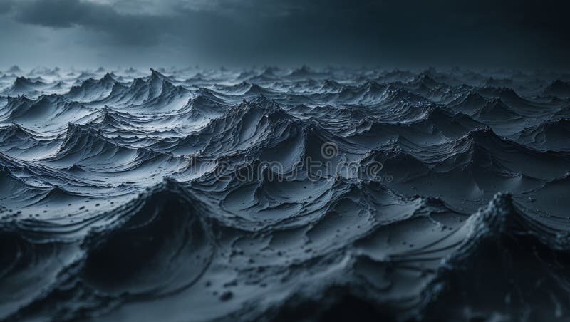 Dark Abstract Texture Resembling Stormy Ocean Surface with Ripples ...