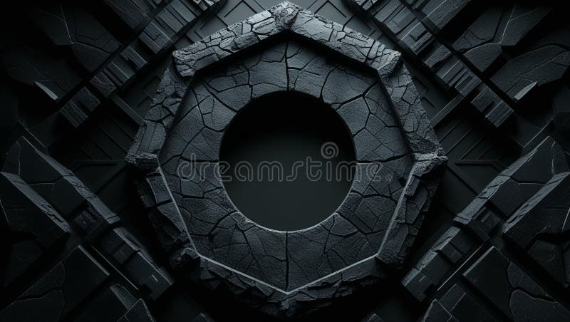 Void Sigil Wallpaper & Background – Industrial Sci-Fi Ring in Stone ...