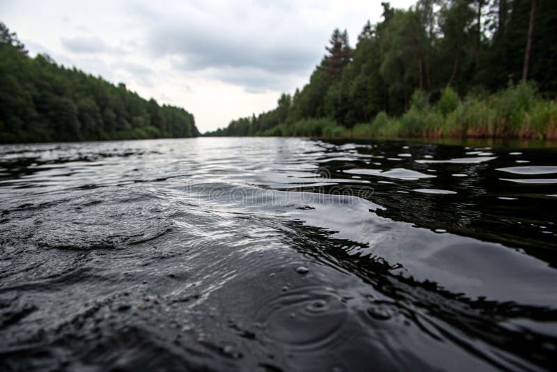Abstract Black Water Surface. Water Reflection Texture Background ...