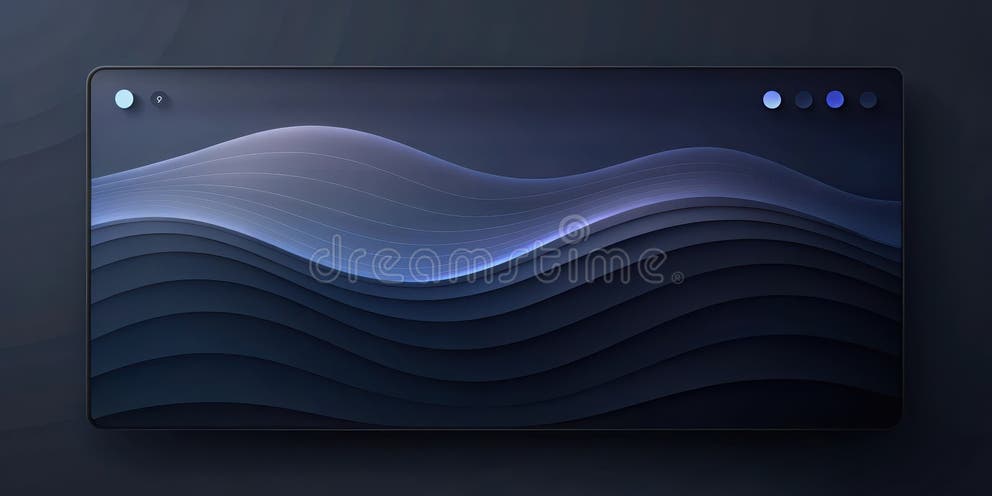 Dark Abstract Waves Displaying a Digital Interface Design. Generative ...