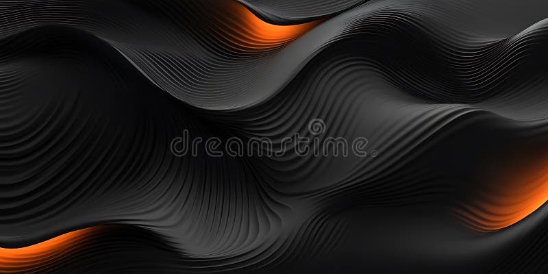 Dark Abstract Waves Glowing Orange Texture Background Stock ...