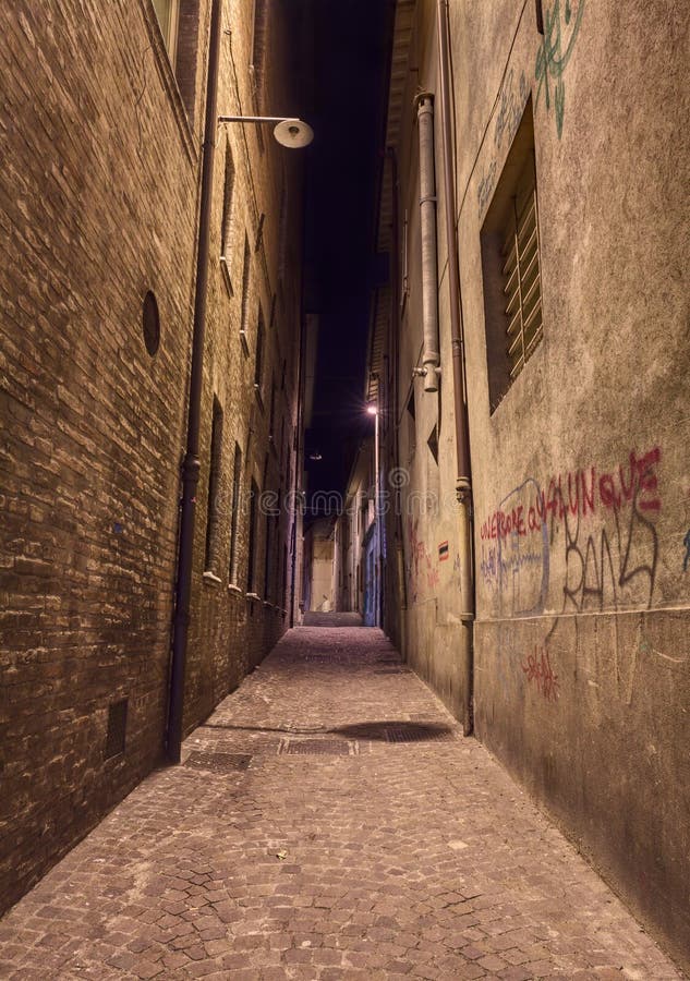 Scary alley stock image. Image of empty, blue, granite - 27491213