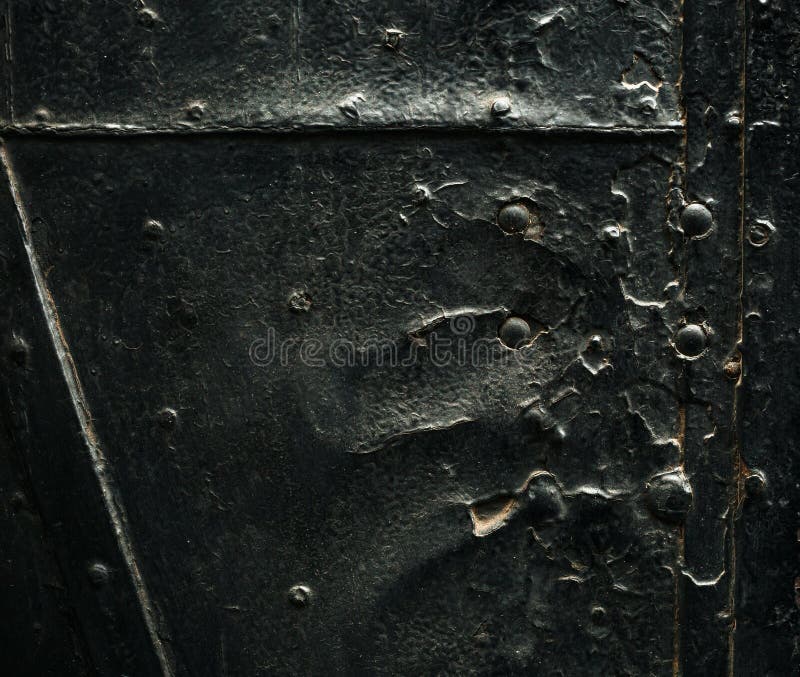 Dark Ancient Door Texture with Metal Rivets, Close Up Stock Image ...
