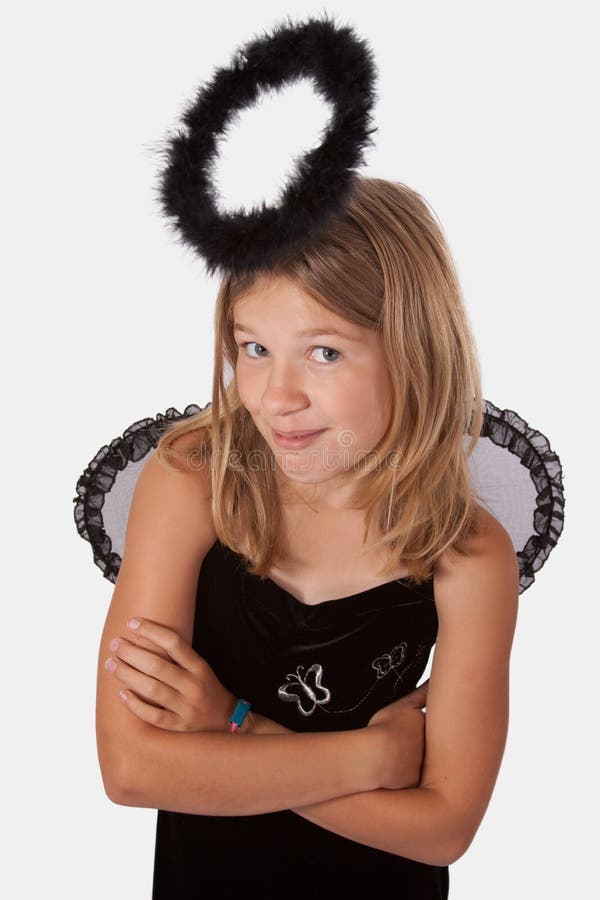 Dark angel stock photo. Image of blond, smile, wings - 10864302